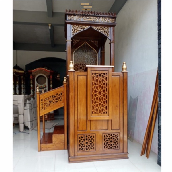 Jual MIMBAR MASJID TANGGA KAYU JATI MIMBAR BESAR MASJID AGUNG ...
