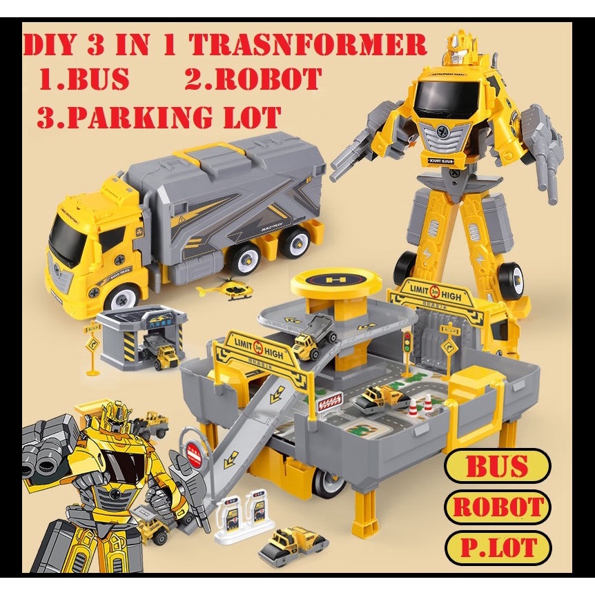 Jual OPTIMUS BISA 3IN1 DIY MAINAN ANAK BELKO EXCAVATOR ROBOT ...