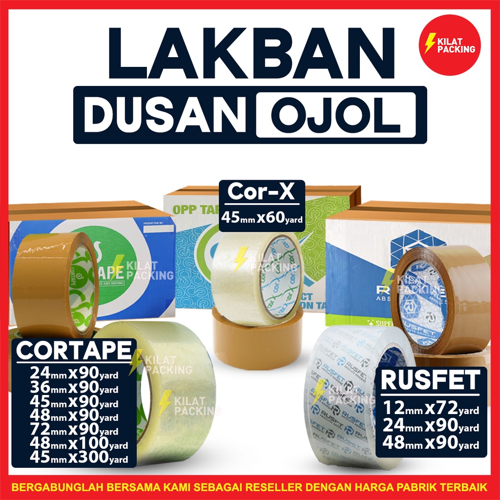 Jual Isolasi Solatip Bening Cokelat Selotip OPP Tape Lakban Plaskban ...