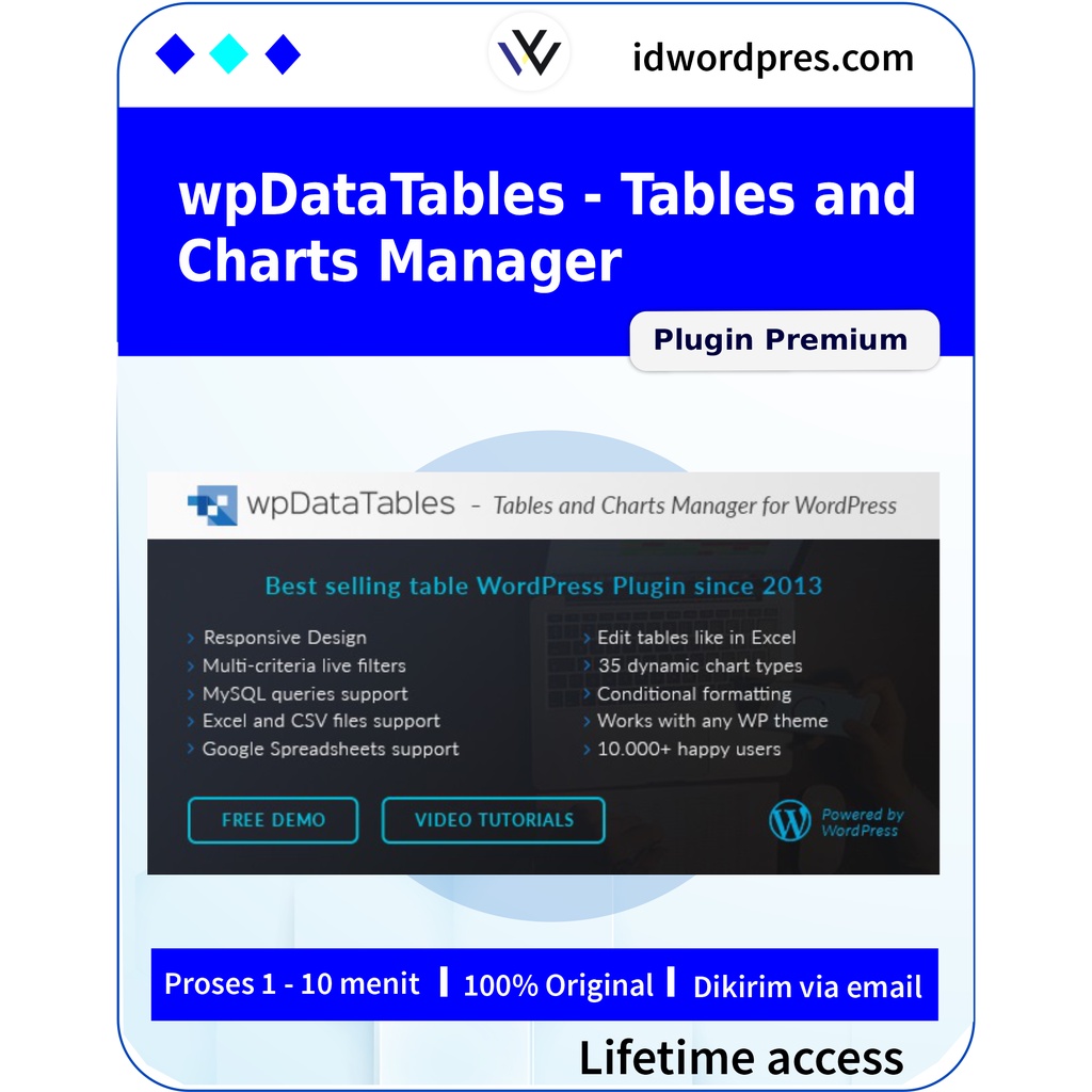 Jual wpDataTables - Table and Chart Manager - wordpress | Shopee Indonesia