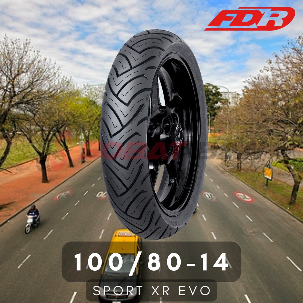 Jual BAN FDR SPORT XR EVO 100/80-14 TUBELESS || GRATIS PENTIL TUBELESS | Shopee Indonesia