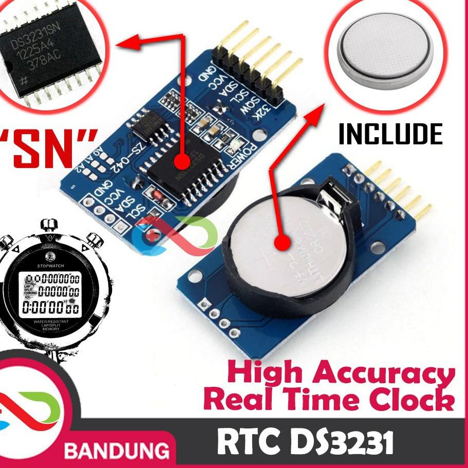 Jual Kejutan Promo RTC DS3231 SERI SN REAL TIME CLOCK I2C + BATTERY ...
