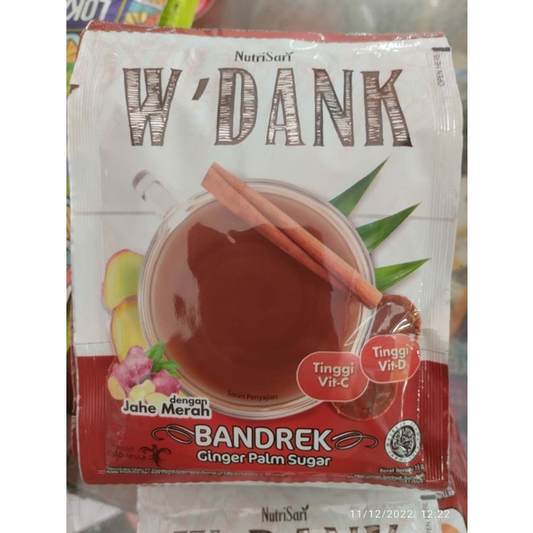 Jual NutriSari W'DANK Jahe Merah BANDREK Ginger Palm Sugar Sachet isi ...