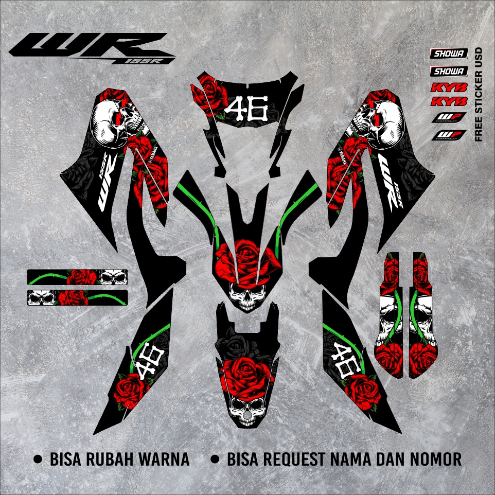 Jual NEW DESAIN STICKER DECAL YAMAHA WR 155 KEREN FULL BODY BAHAN ...