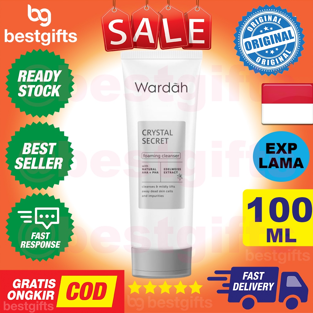 Jual WARDAH CRYSTAL SECRET FOAMING CLEANSER WITH NATURAL AHA+PHA SABUN ...