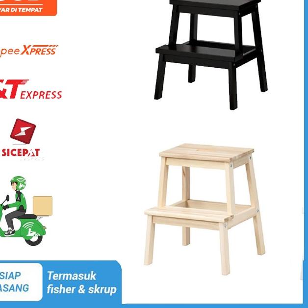 Jual Bagus Dipakai Bangku Kursi Tangga Kayu 2 Step model ikea Anak ...