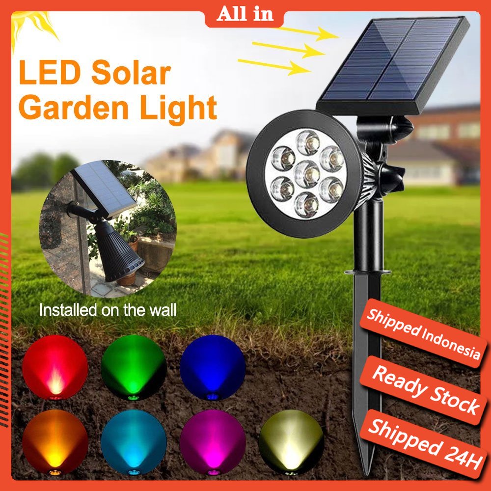 Jual Ready stock COD Lampu Taman Tenaga Surya T- SUN 7 LED Warna Warni ...