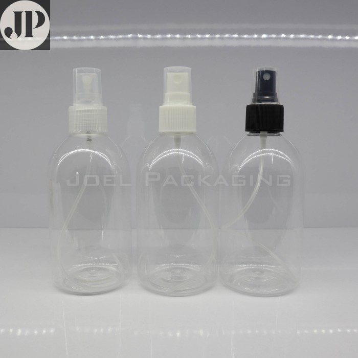 Jual BOTOL 250ML OVAL SPRAY CLEAR PUTIH 250 ML PET MODEL SCARLET ...