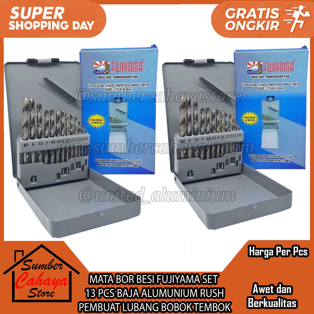 Jual MATA BOR BESI FUJIYAMA SET 13 PCS BAJA ALUMUNIUM RUSH PEMBUAT ...