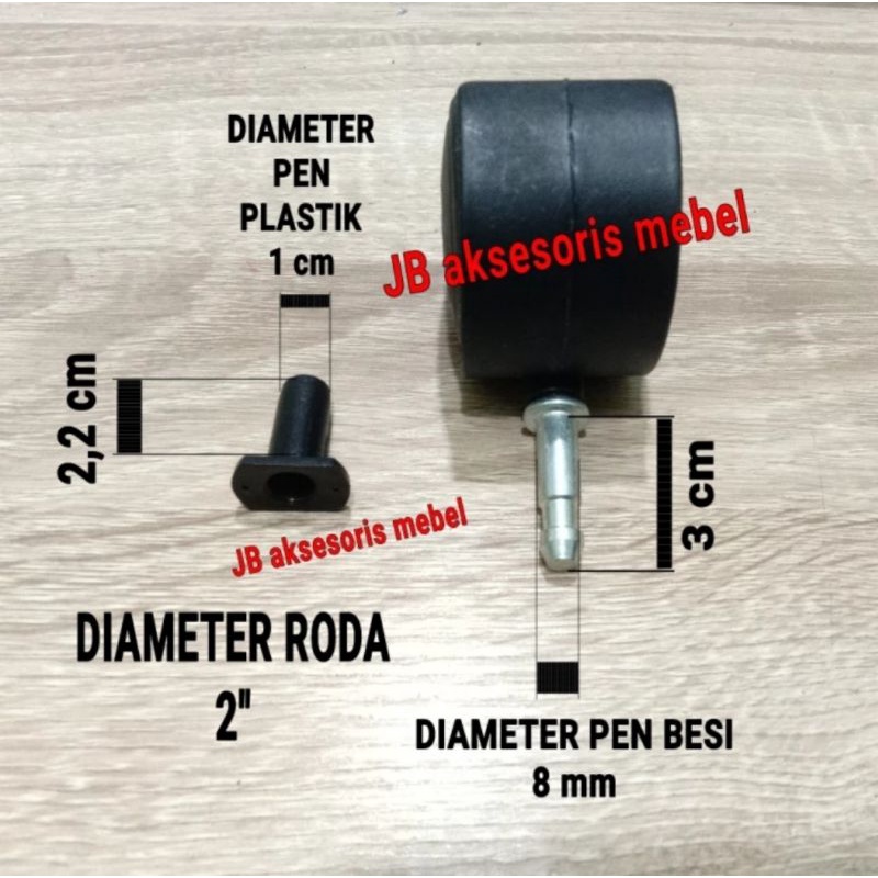 Jual RODA CASTER KURSI PLASTIK 2" (50 mm) MODEL TANCAP COP HARGA ...