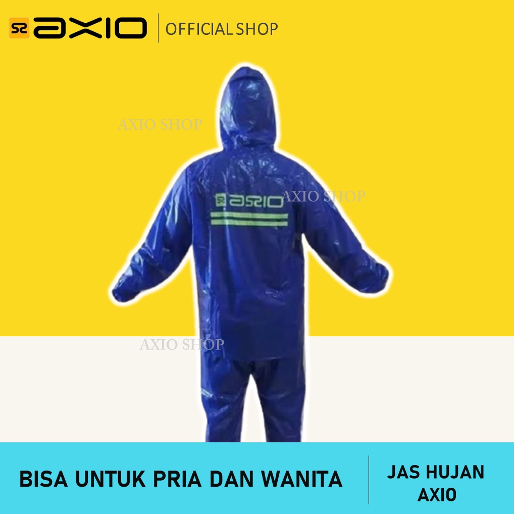 Jual Jas Mantel Hujan Axio Pria Wanita Anti Rembes Bahan Lebih Tebal Original Series 882 ...
