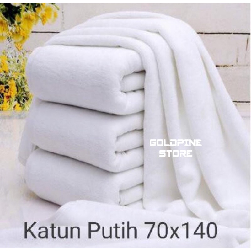 Jual Handuk Mandi Polos Hotel 70x140 - GP PUTIH | Shopee Indonesia
