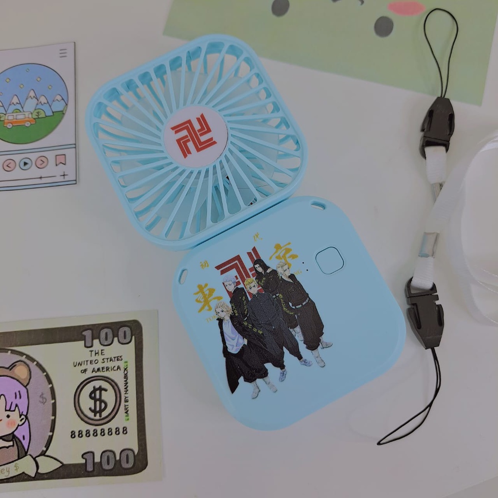 Jual Sitting Fan Necklace Kipas Duduk Kipas Tangan Anime Tokyo ...