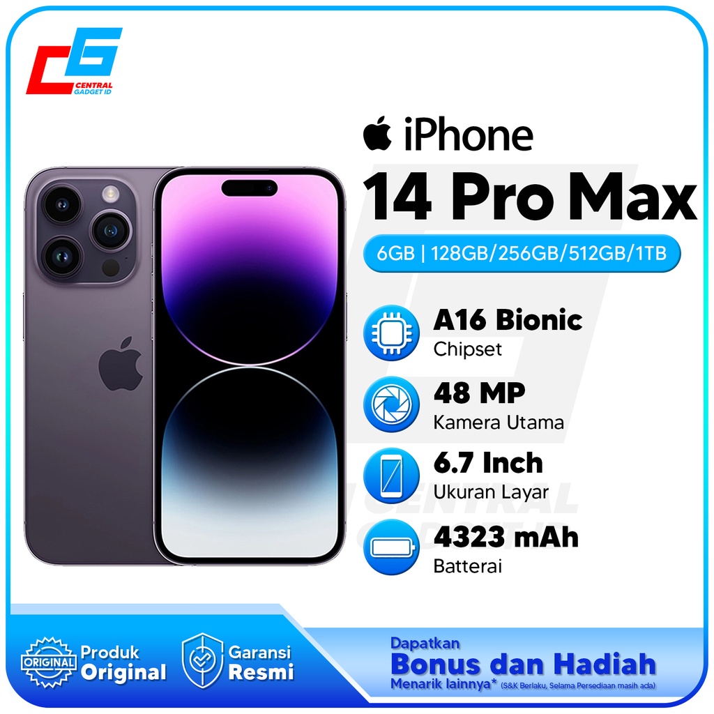 Jual Iphone 14 Pro Max [128GB 256GB 512GB 1TB] Garansi Resmi | Shopee ...