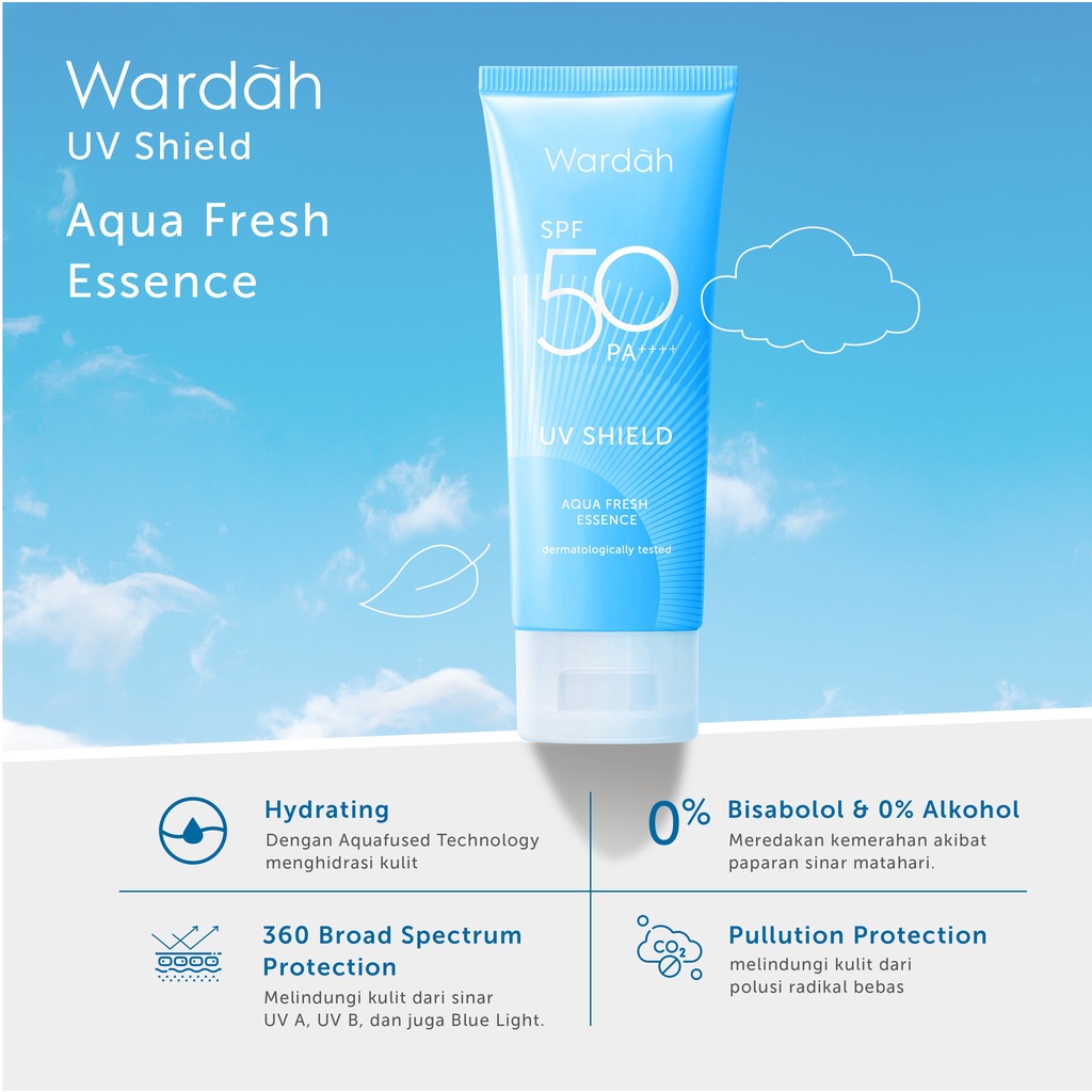Jual WARDAH UV Shield Aqua Fresh Essence SPF 50 PA++++ | Shopee Indonesia