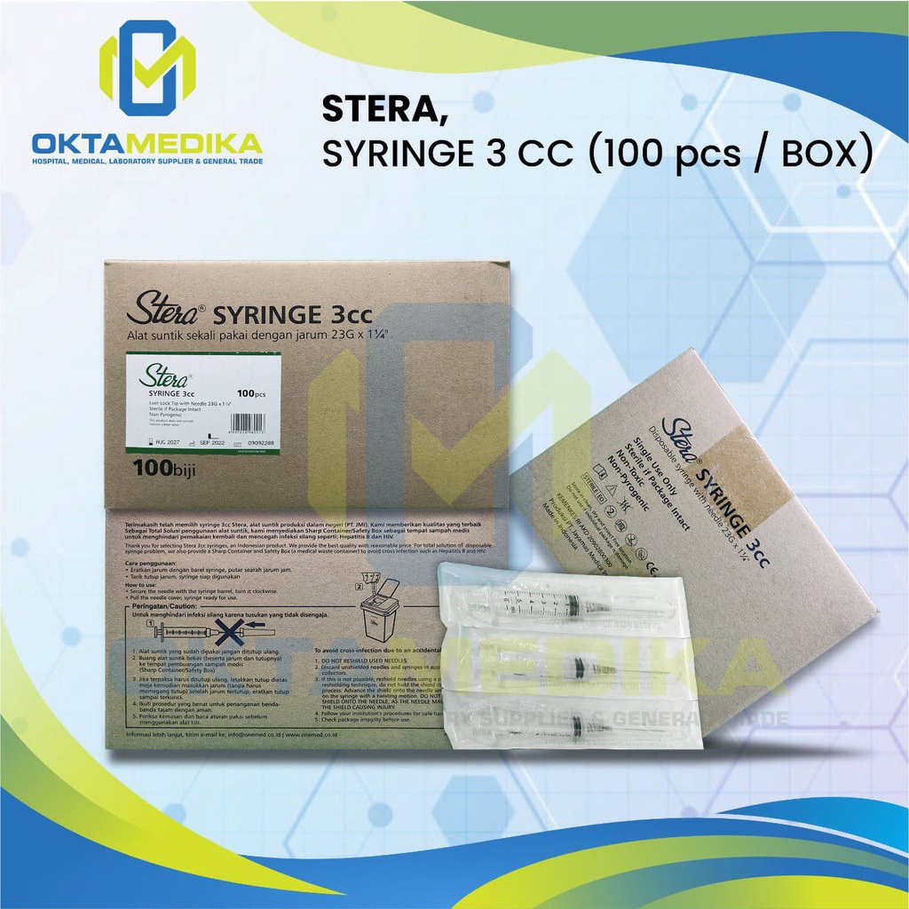 Jual STERA - SYRINGE 3CC (100'S/BOX) | Shopee Indonesia