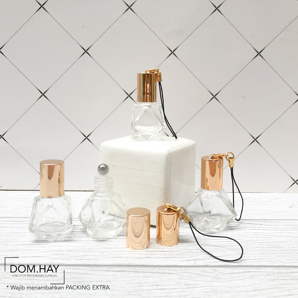 Jual 8ml Diamond Clear Botol Roll On Kaca UNIK Metal Roller Bottle ...