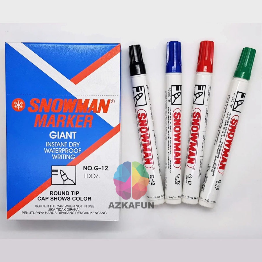 Jual Spidol Permanent Snowman G-12 - Spidol Whiteboard | Shopee Indonesia