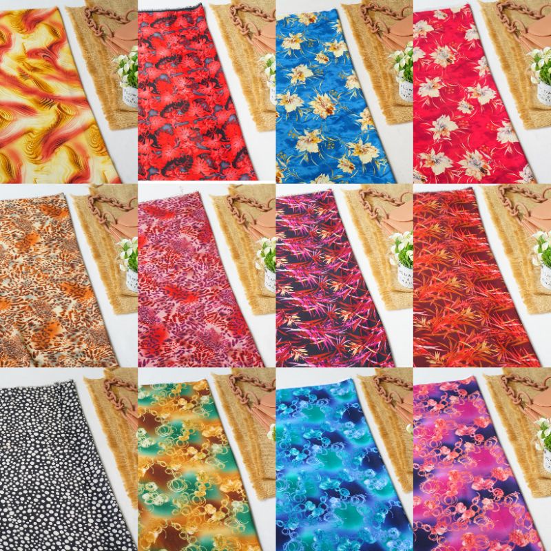 Jual Kain Double Sifon Hycon Hicon Hycone PolyCotton Motif | Shopee ...
