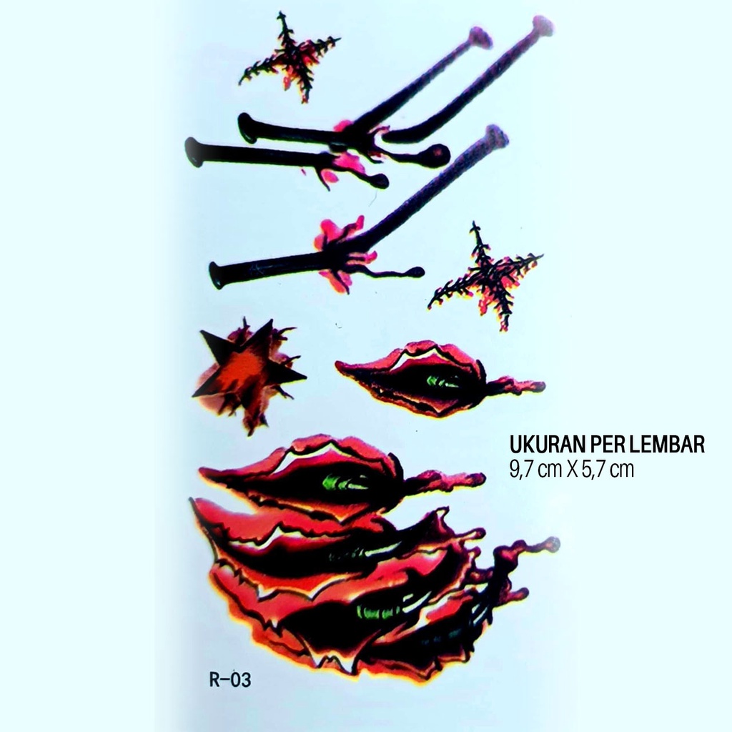 Jual Tatto tattoo luka lebam temporer temporary wanita pria dada jari ...