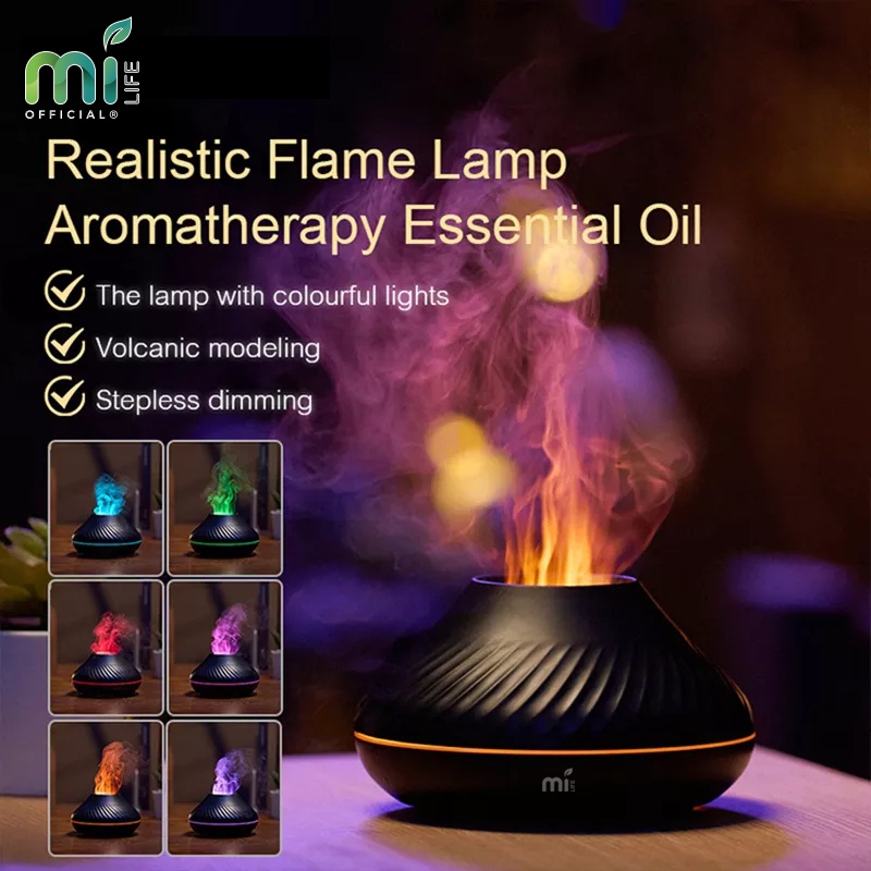 Jual MILIFE Flame Volcano RGB Diffuser Humidifier Aromatherapy ...
