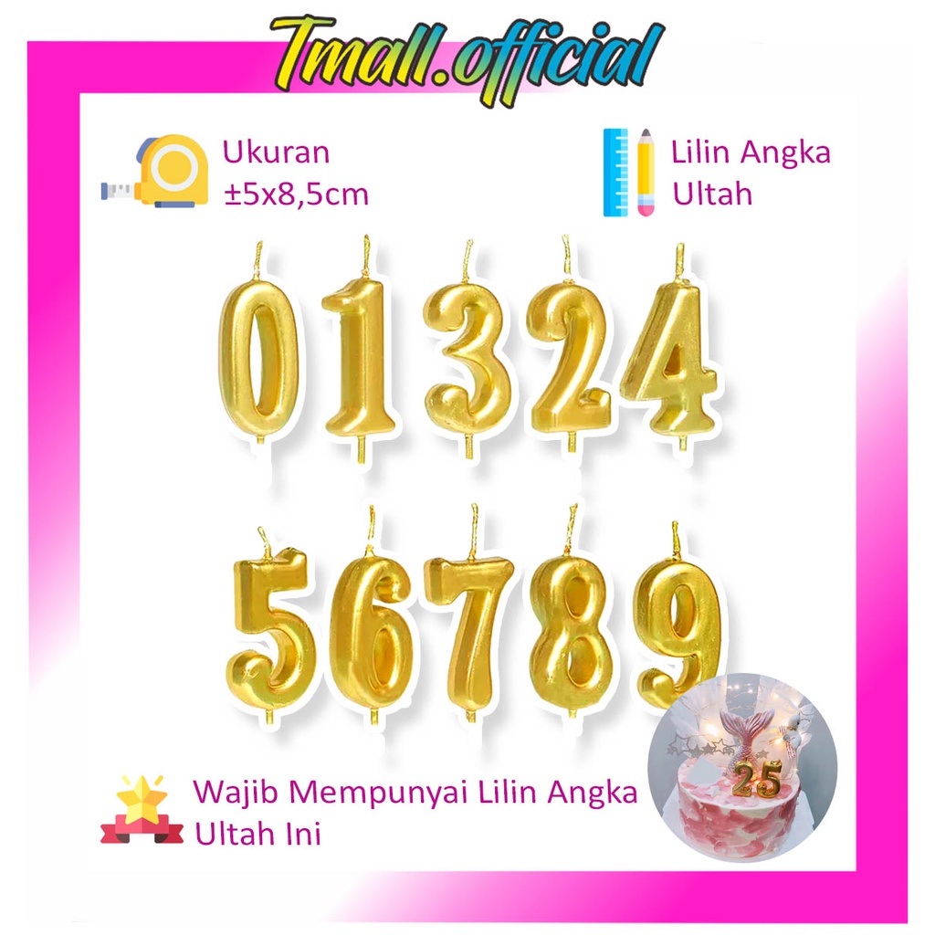 Jual TMALL R565 Lilin Angka Ulang Tahun Ultah / Birthday Numeric Candle ...