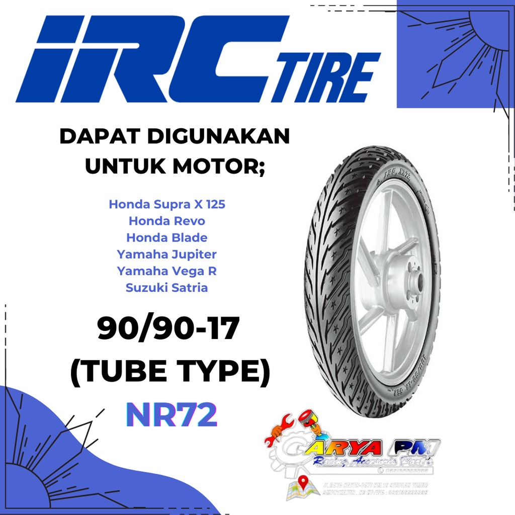 Jual BAN LUAR MOTOR IRC NR72 90/90-17 TUBETYPE SATRIA 150 FU JUPITER ...