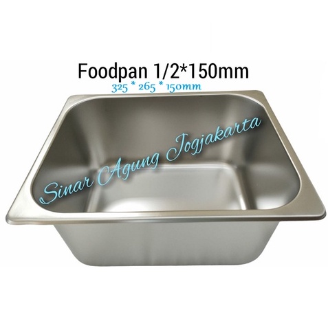 Jual FOODPAN INSERT GN PAN STAINLESS 1/2 150MM | Shopee Indonesia