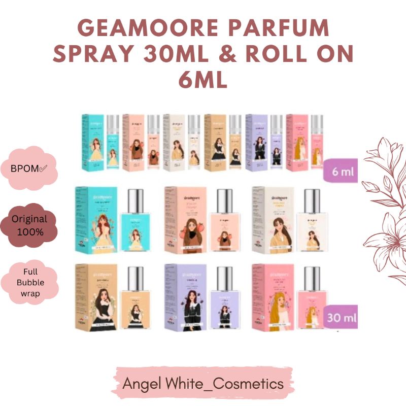 Jual ORIGINAL 100% GEAMOORE PARFUM SPRAY 30ML & ROLL ON 6ML | Shopee ...