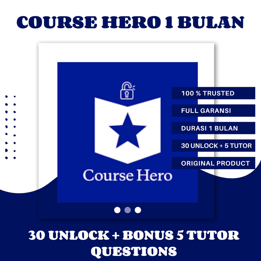 Jual COURSE HERO 1 BULAN ORIGINAL UnIock SOFTWARE COURSEHERO | Shopee Indonesia