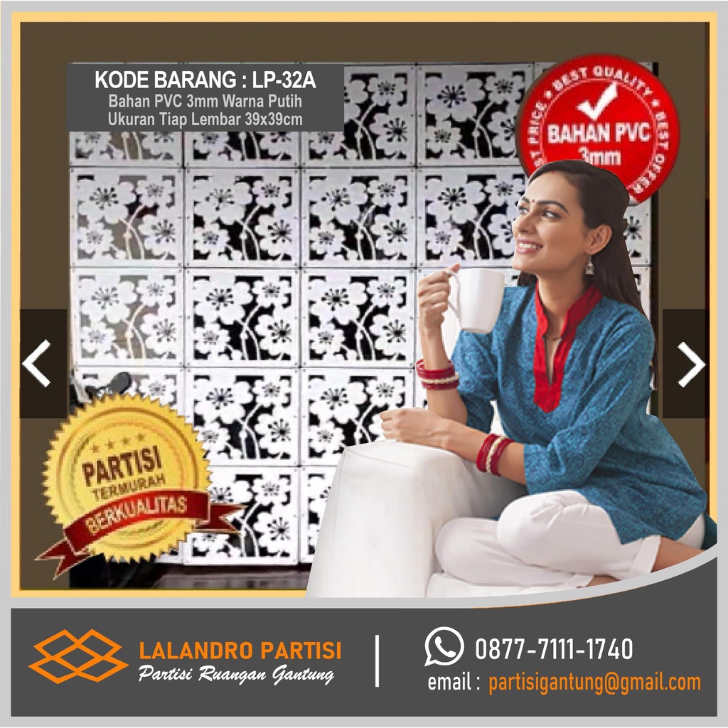 Jual Partisi Ruangan Vintage LP-32A Motif Kembang Sepatu ukuran 39x39cm ...