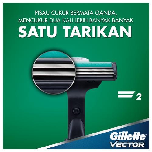 Jual Gillette Pencukur Vector Razor + 2 Isi Ulang Pisau Cukur | Shopee ...