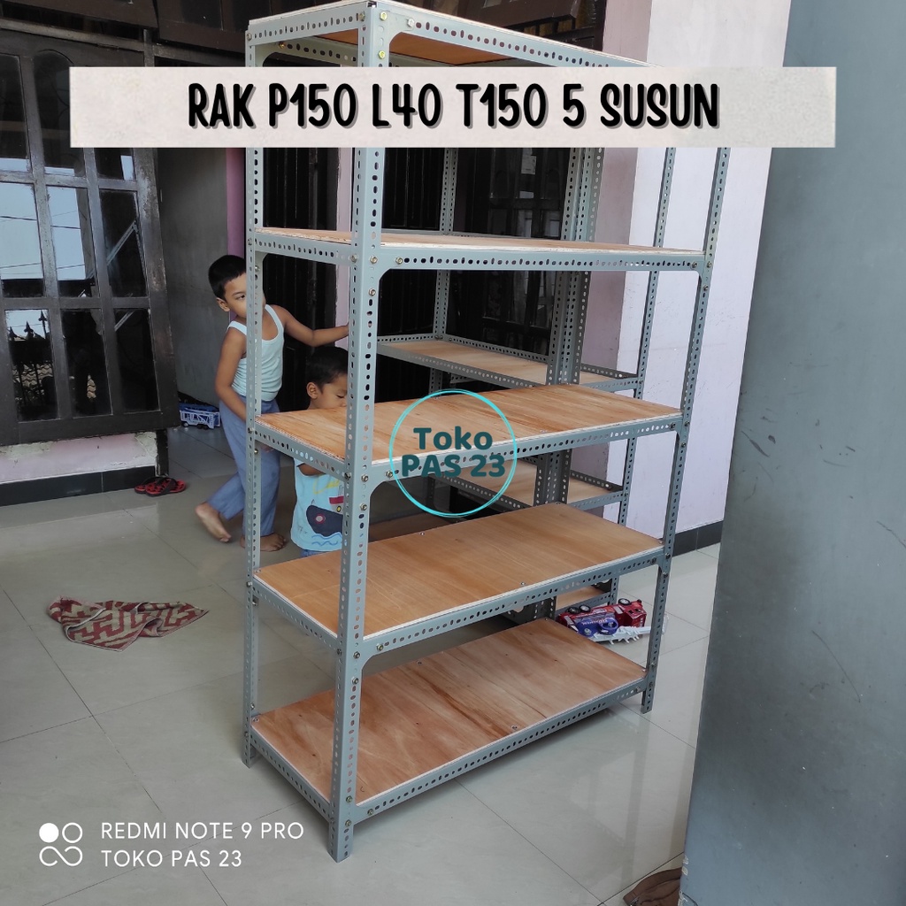 Jual RAK BESI SIKU LUBANG UKURAN P150 L40 T150 (cm) 5 SUSUN / TINGKAT ...