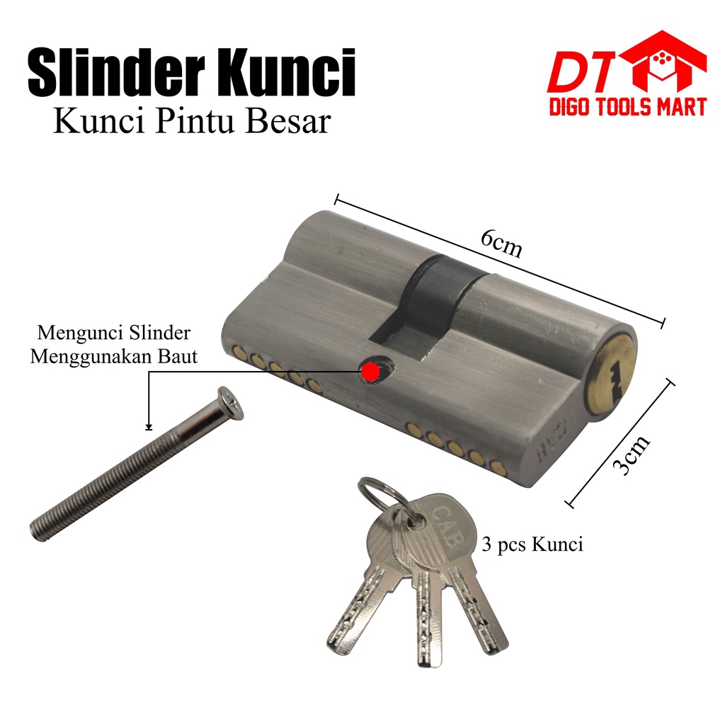 Jual Silinder Kunci Pintu Besar Anak Lubang Kunci Silinder | Shopee ...