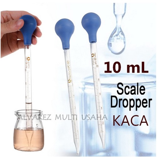 Jual Lab Pipet Ukur 10 Ml / Maat Pipet Tetes Kaca / Drop Pipet Bulb ...