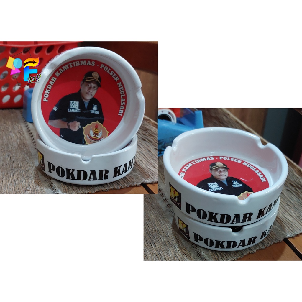 Jual Asbak Keramik / Asbak Custom Decal / Porselein Ashtray 10cm ...