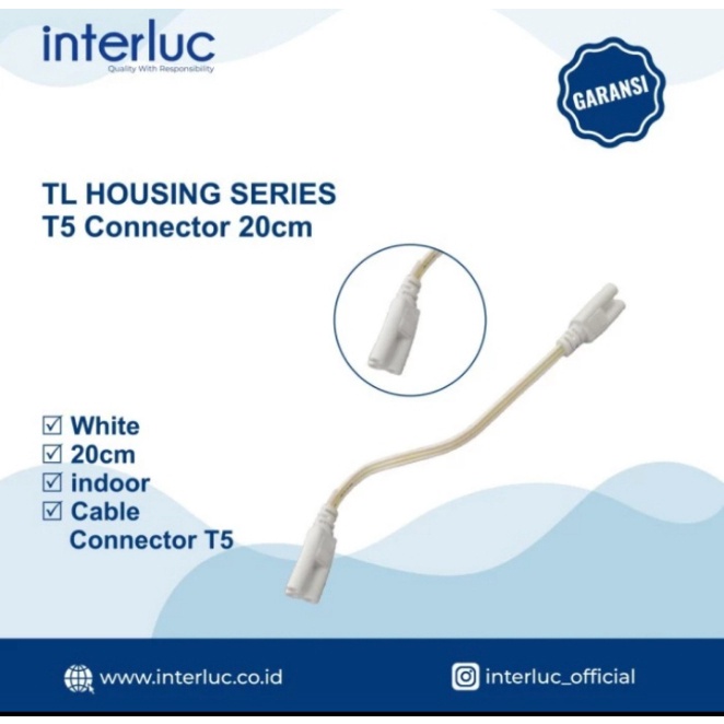 Jual Kabel Sambungan Lampu TL T5 Kabel Socket Sambungan T5 20CM ...