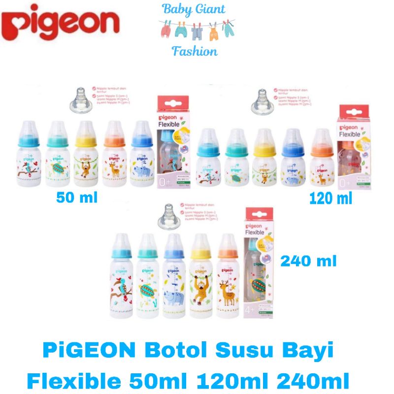 Jual PIGEON Bottle PP RP Flexible 50ml 120ml 240ml - Botol Susu Bayi Flexible | Shopee Indonesia
