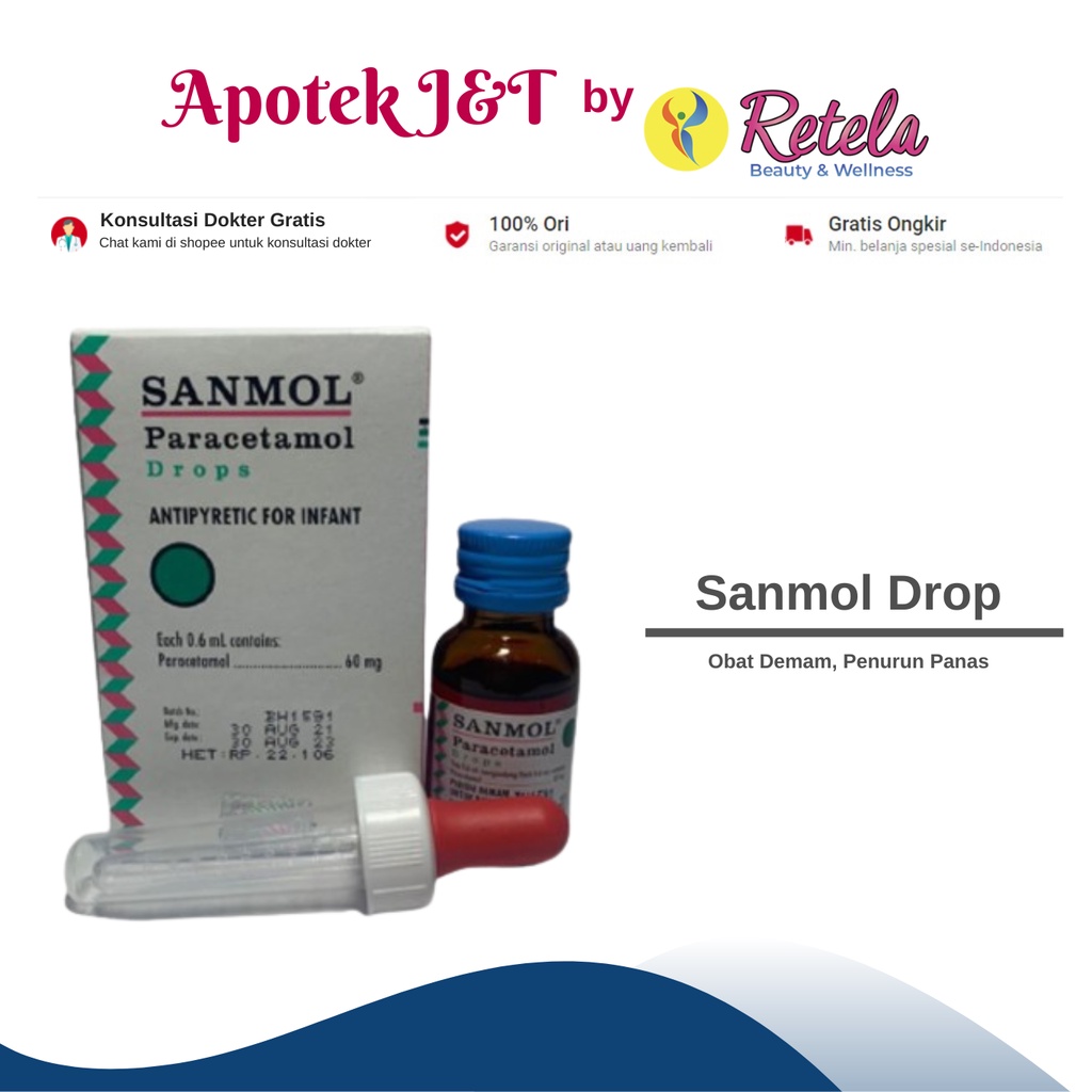 Jual SANMOL PARACETAMOL DROPS 15ML | Shopee Indonesia