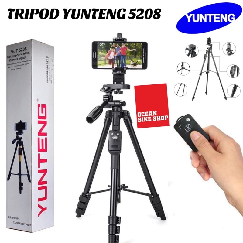 Jual TRIPOD YUNTENG VCT 5208 Tripod Mini / Tripod Handphone Kamera DSLR Bluetooh Universal ...
