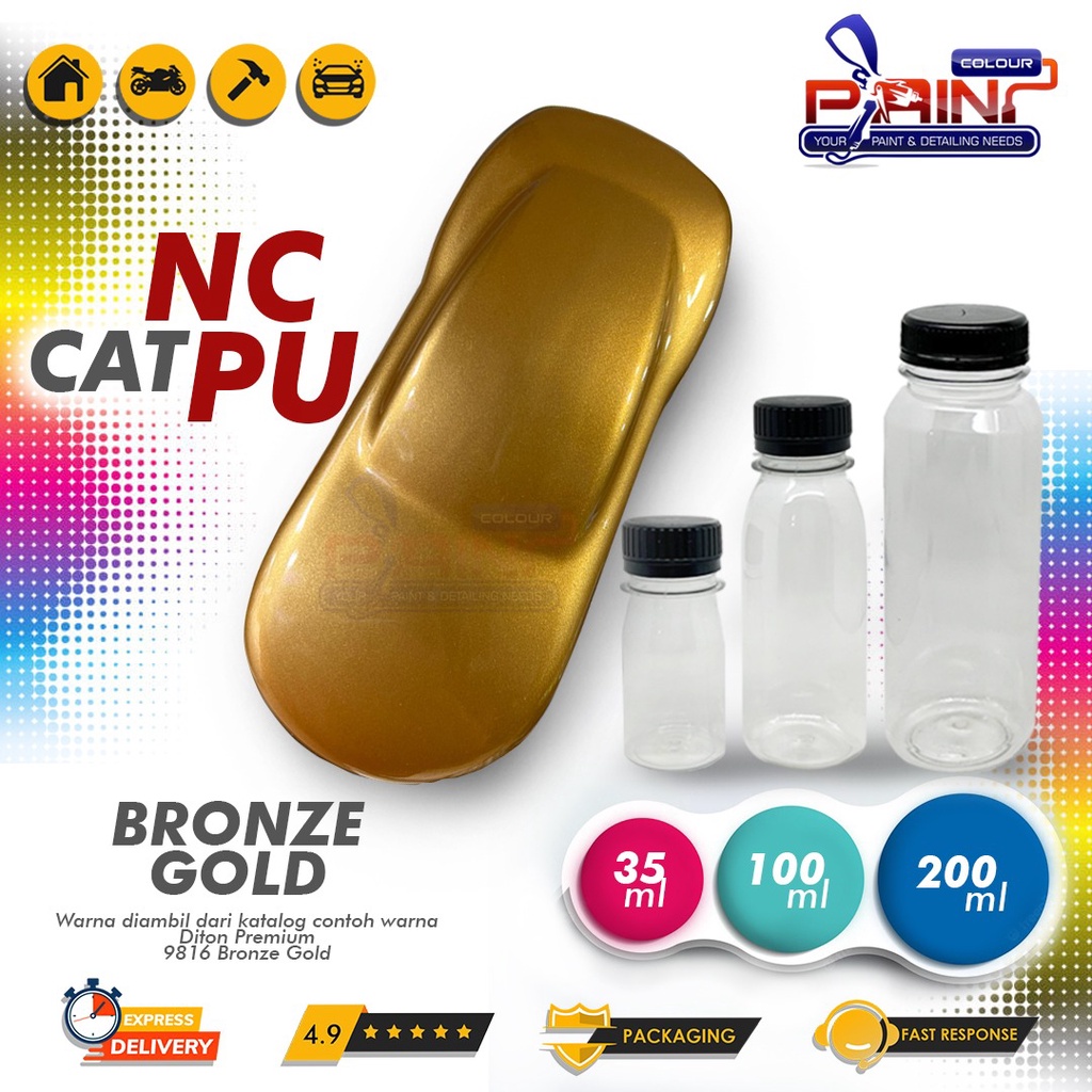 Jual Cat PU BRONZE GOLD Velg Colour | Sample Warna Diton Premium 9816 ...