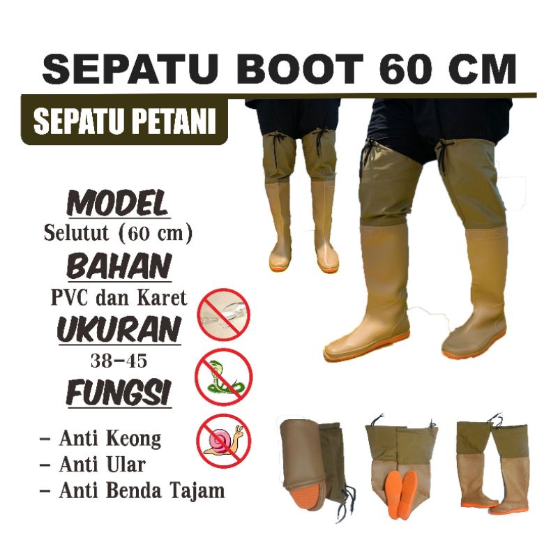 Jual SEPATU BOOT 60CM PETANI SAWAH MANCING BERBURU TERNAK | Shopee ...