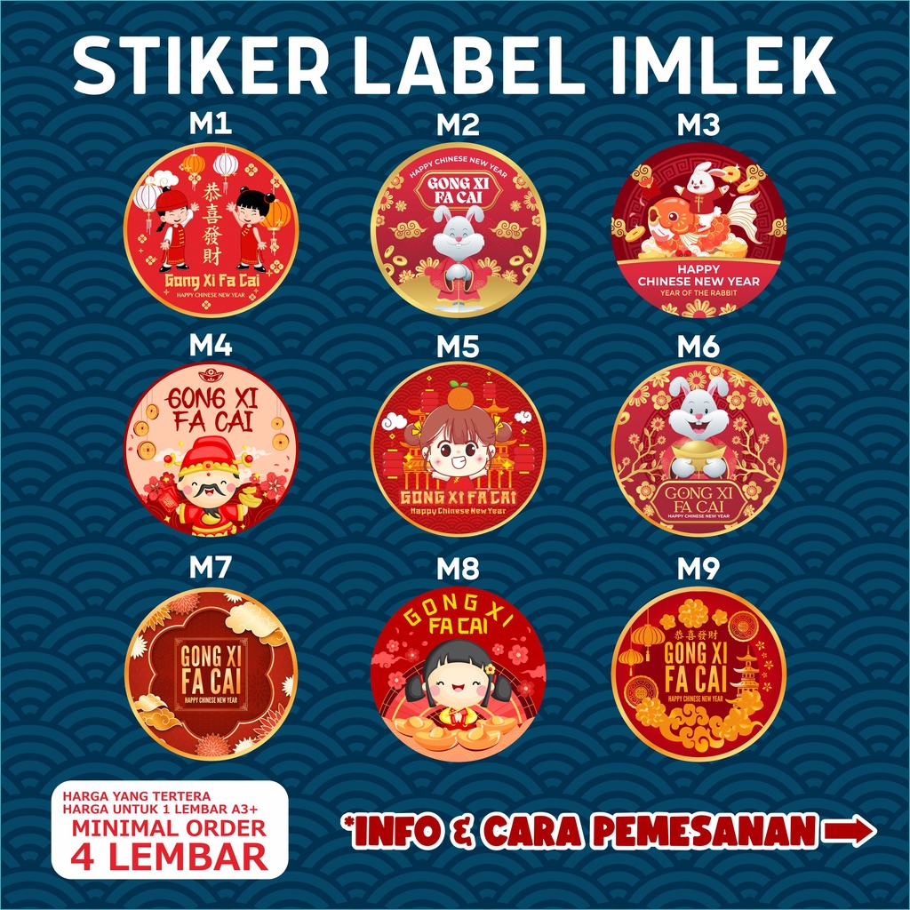 Jual Stiker label imlek | Stiker hampers imlek | stiker kue imlek ...