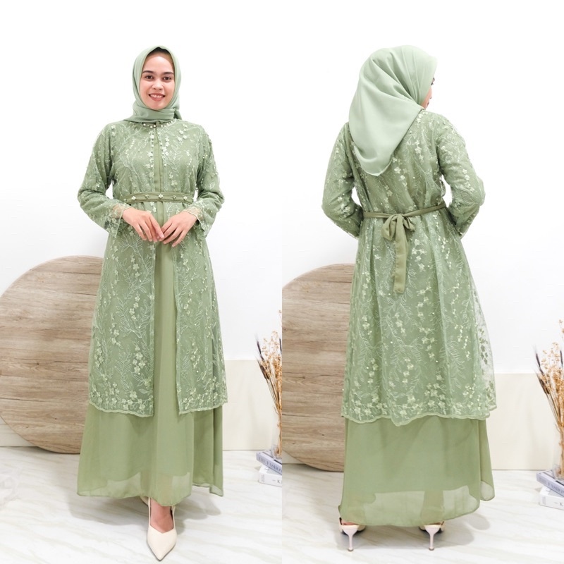 Jual [COD BAYAR DI TEMPAT] ADA JUMBO / GAMIS SAGE GREEN MODEL TERBARU ...