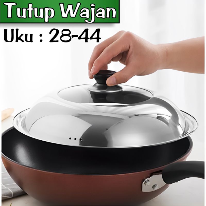Jual Tutup Wajan Kaca Stainless Tutup Wok Baskom Serbaguna Kuali Teflon ...