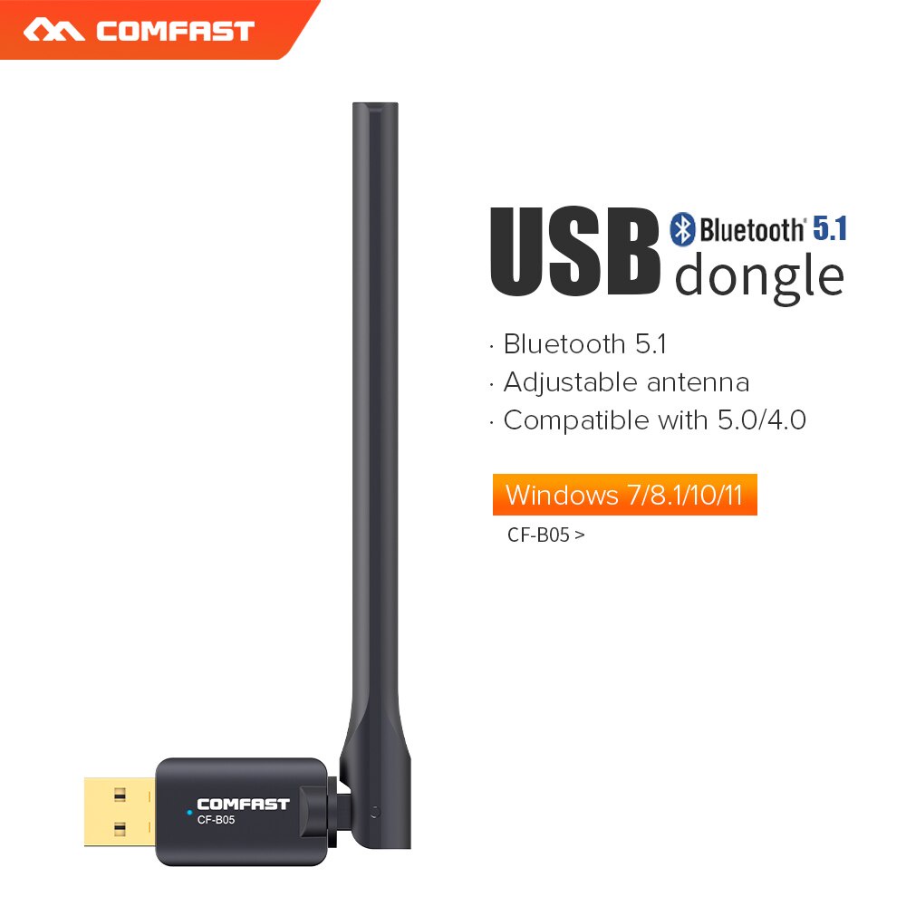 Jual COMFAST CF-B05 USB Bluetooth 5.1 dongle 5dbi Adjsutable Antenna ...