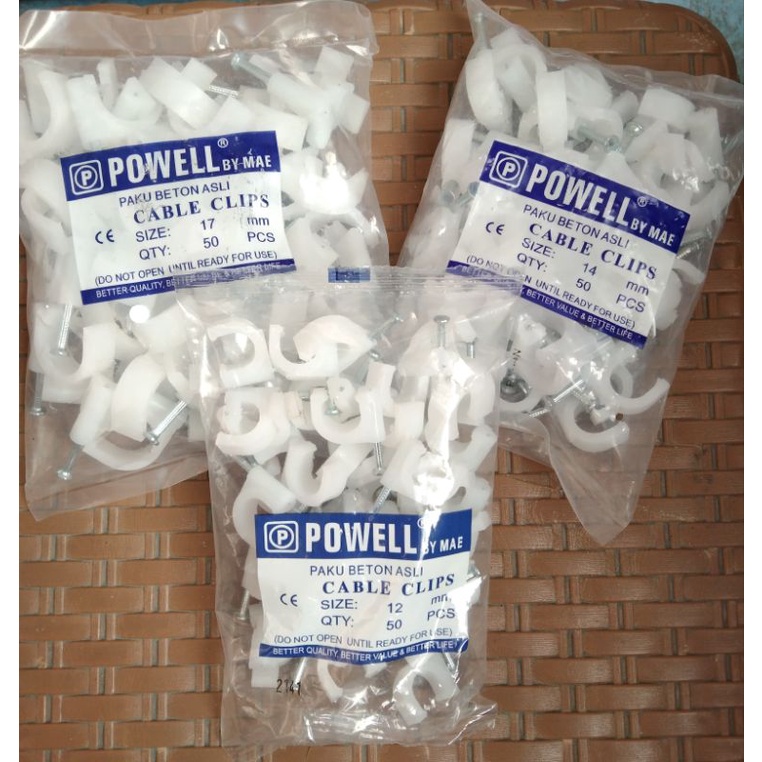 Jual Klem paku kabel beton powell/paku sadel cable clips saddle 12,14 ...