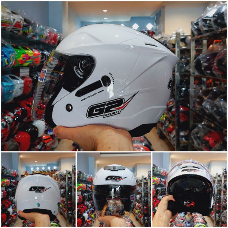 Jual HELM G2 OPTIMAX WHITE | Shopee Indonesia