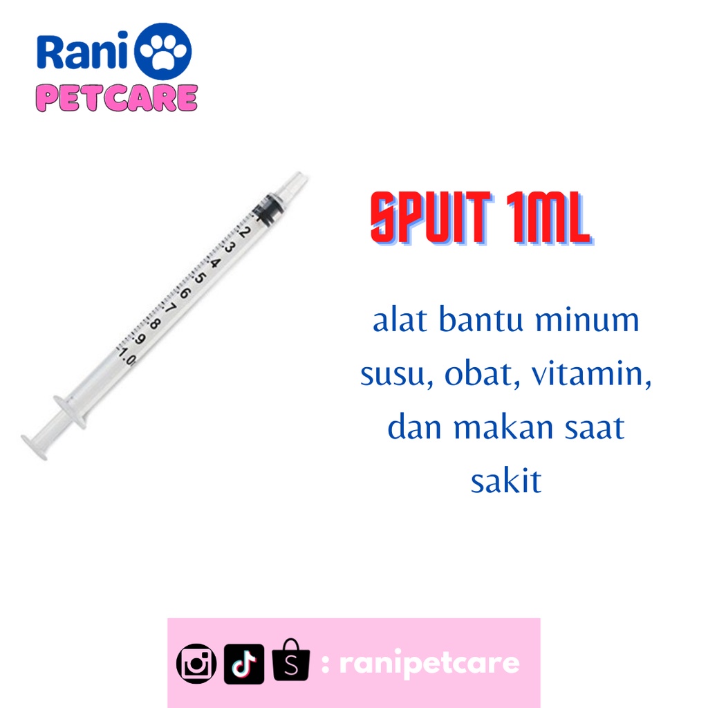 Jual SPET Kucing Suntikan 1ml Sepetan Spuit Pelontar Alat Bantu Minum ...
