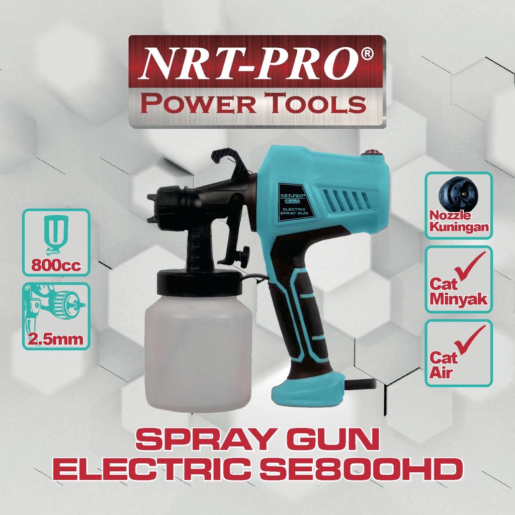 Jual Spray gun Listrik NRT pro SE800HD Nozzle jarum KUNINGAN electric ...